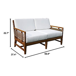 Alveare Home Amalfi Teak 57 Sofa Love Seats, Natural