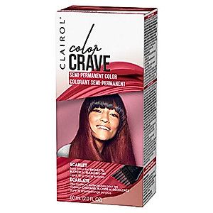 Clairol Color Crave Semi-Permanent Hair Dye, Scarlet Hair Color, 1 Count