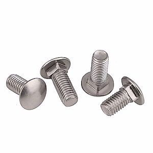 1/4-20 A2 Stainless Steel Carriage Bolt Coach Bolt,Square Neck,Right Hand Threads,10-Pieces (1/4-20 x 1-1/2")