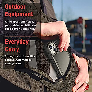 CAPERCASE Everyday Carry iPhone 13 case Protector, Phone case iPhone 13 Shockproof, iPhone case 13 Protective, Black