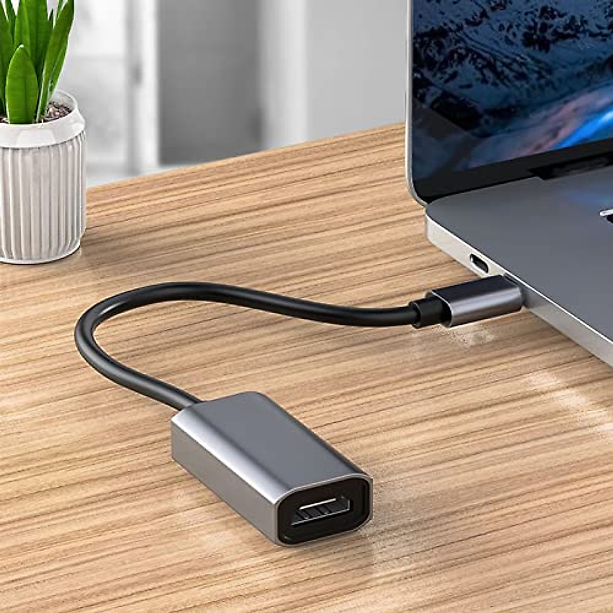 Naroote Type C to HD Adapter, Plated Plug and Play USB C to 4K Adapter for Laptop