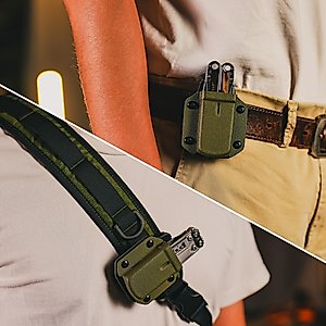TACTICAL GEEK TX3 Multi-Tool Sheath, Multi Tool Holster, Thickness Adjustable Multi-Tool Holder with Back Clip for Belt, Multi-Tool not Included(Green)