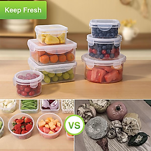 UULID 48 PCS Food Storage Containers with Lids (24 Containers & 24 Lids) Leakproof Reusable BPA Free Food Storage Containers Snap Lid plastic Meal Prep Containers locking Lids