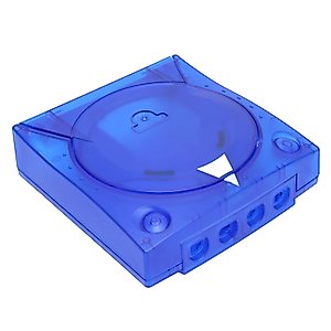 KOSDFOGE Translucent Plastic Shield Housing Case,Retro Video Game Console Protective Shell in Blue, Transparent Colors - Compatible with SEGA Dreamcast DC Game Console