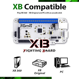 Brook XB Fighting Board - Pre-installed header version, Arcade Stick PCB For XB 360, Original Consoles, and PC