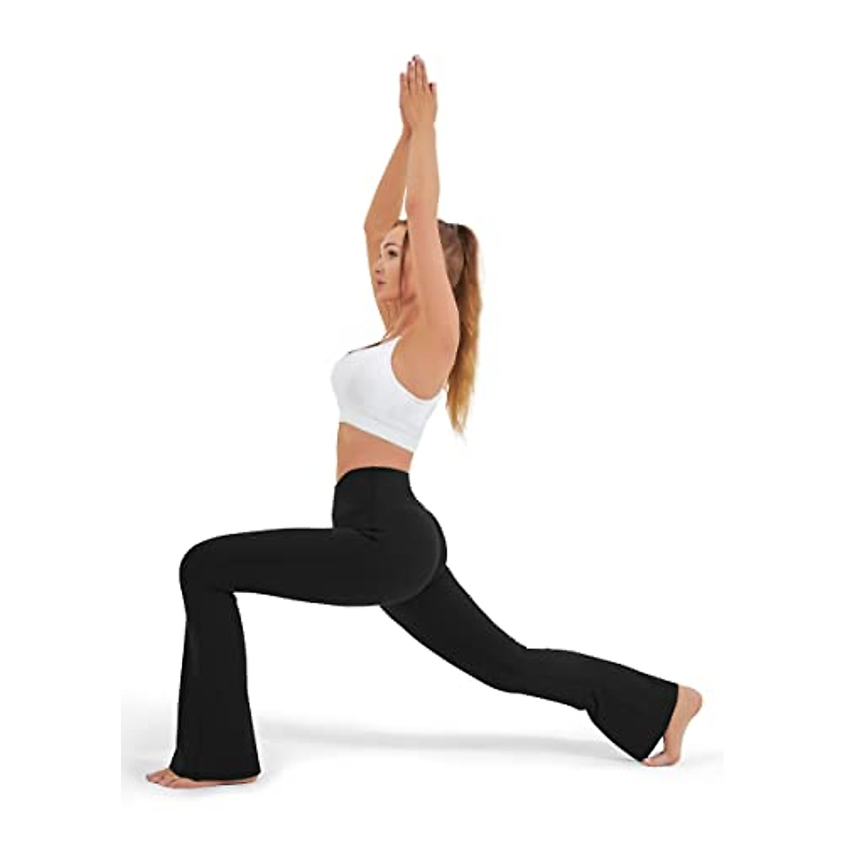 HEGALY Women's Flare Yoga Pants - Crossover Flare Leggings High Waisted Bootcut Bell Bottom Workout Sweatpants Black