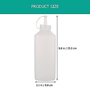 UPKOCH Squirt Bottle 2Pcs Plastic Squeeze Squirt Condiment Bottles With On Cap Lids Dispensers For Ketchup Mustard Mayo Hot Sauces Olive Oil Plastic Squeeze Bottles Plastic Water Bottles