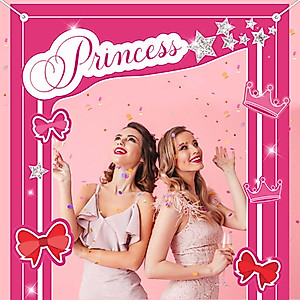 Pink Girls Birthday Decorations Hot Pink Photo Booth Props Let’s Go Girls Bachelorette Party Decor for Birthday Bridal Shower Pink Party Supplies