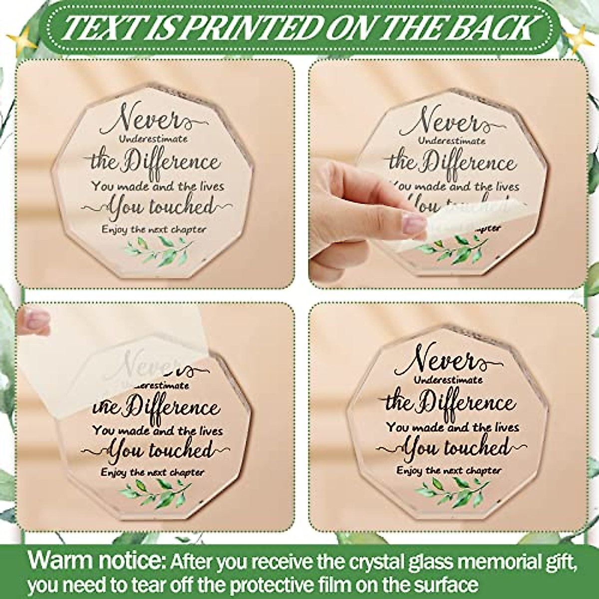 Weysat Coworker Gifts for Women Men Retirement Gifts Going Away Gift Leaving Gifts Clear Inspirational Gifts Desk Decorative Sign with Protective Film(Stylish Style)