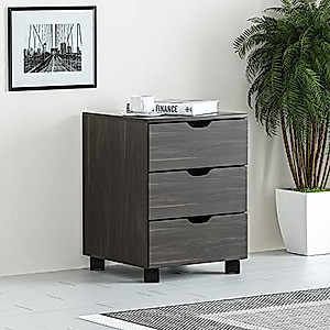 VICLLAX 3 Drawer Dresser Mobile Cabinet Under Desk Storage with Casters for Home Office, Walnut