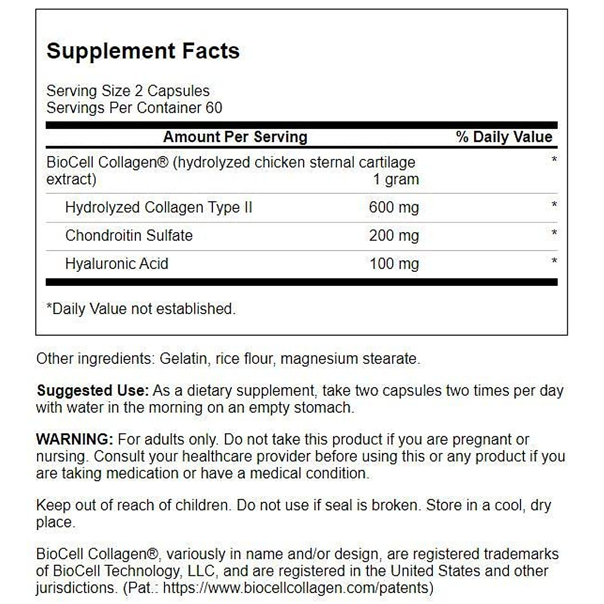 Swanson Chicken Sternum Cartilage - Collagen Type II 500mg 200 Capsules