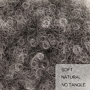 MOONSHOW Ombre Grey Afro Puff Drawstring Ponytail Natural Kinky Curly Ponytail Hair Extension for Black Women African American short Kinky Ponytail Drawstring(Ombre Grey)