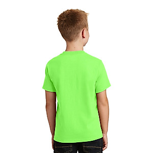 Port & Company Boys' 54 oz 100% Cotton T Shirt XS Neon Green