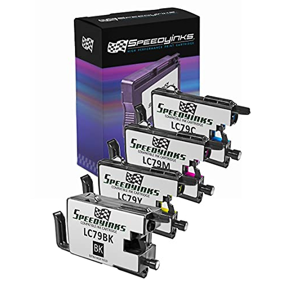Speedy Inks Compatible Ink Cartridge Replacement for Brother LC-79 / LC79 Extra High Yield (1 Black, 1 Cyan, 1 Magenta, 1 Yellow, 4-Pack)