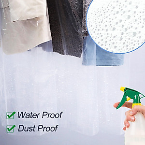 25 Pack Dry Cleaning Bags for Clothes, 60x120 cm Dry Cleaner Bags Plastic Clear, Dust-proof Plastic Garment Bags for Hanging Clothes, Home Storage, Travel, Moving