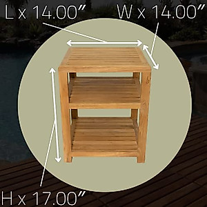 Nordic Style Natural Teak Spa/Bathroom - Under Sink Storage Bench - 14"