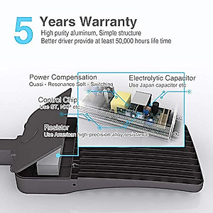 LEDMO 200W LED Parking Lot Lights 5000K Street Shoebox Pole Lights Waterproof 26000LM Super Bright Dusk to Dawn Outdoor Commercial Area Flood Security Lighting Slip Fitter for Stadium Sport Garage