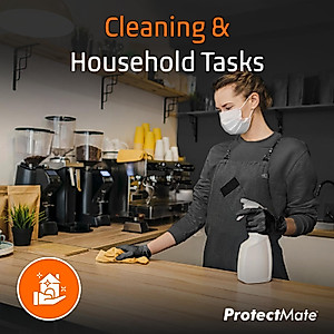 Protectmate 5 Mil Black Nitrile Gloves for Food Prep - Textured Food Prep Gloves - Food Handling Gloves Disposable Latex Free Gloves for Cooking, Catering, Food Service - Medium (Box of 100)