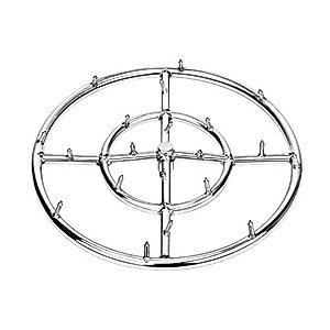 Stanbroil 18" Stainless Steel Round Jet Burner Ring for Natural or Propane Gas Fire Pit, 304 Series Stainless Steel, Double Ring