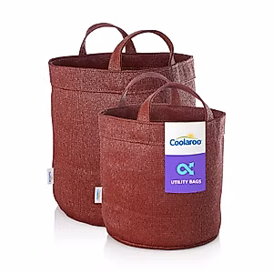 Coolaroo 2-Pack Medium & Large-Utility Grocery and Storage Bin Bags, Brick