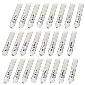 4ft 24W T5 High Output LED Tube Light, 45.75", F54T5 Equal, 5000K (Cool White), Clear Lens, 3500 lm, G5 Mini Base, 100-277V, Ballast Bypass, Dual-End Powered, LED Shop Light, UL-Listed (24-Pack)