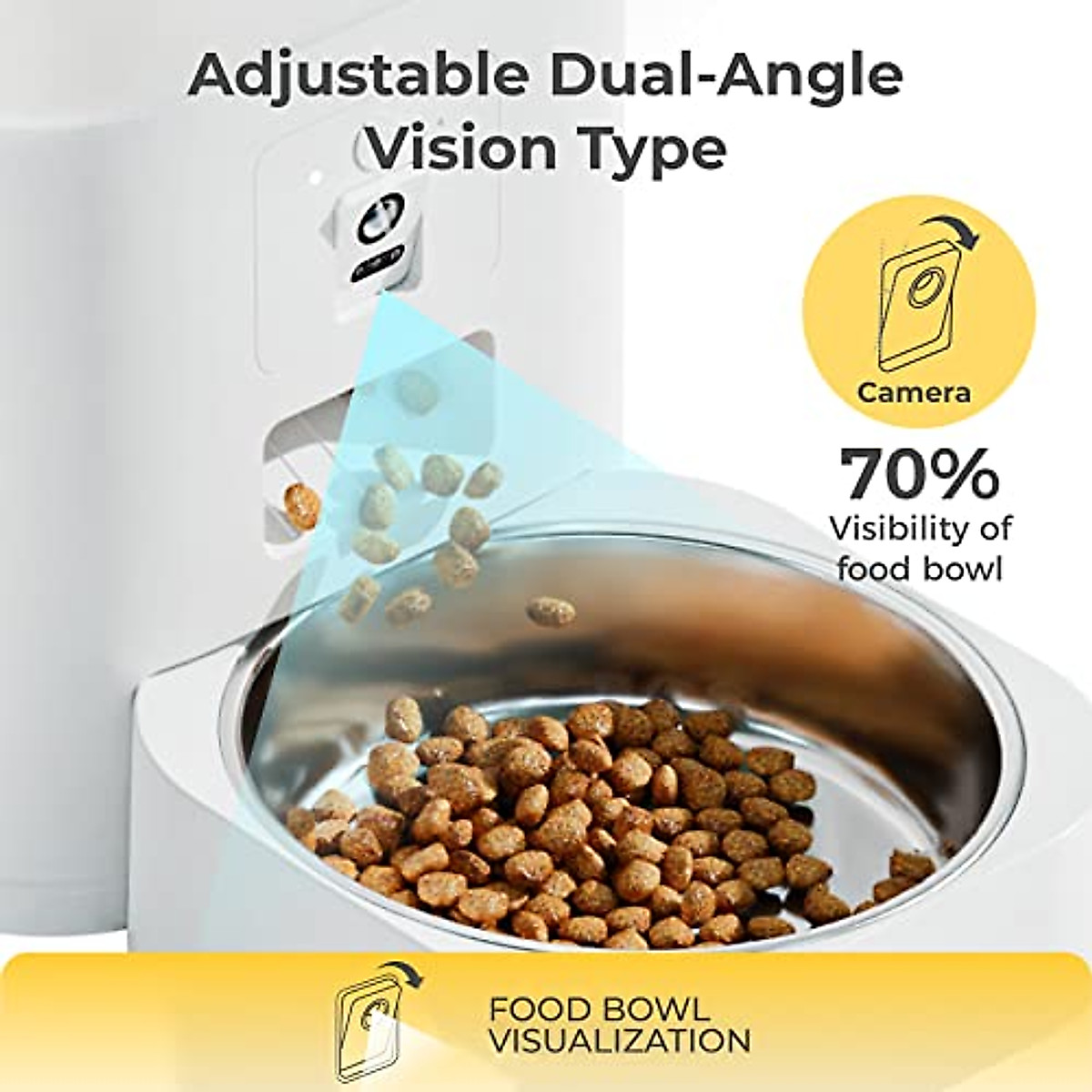 ABRCT Automatic Cat Feeder with Camera,6L Large Capacity Smart Feeder for Cats,Visible Food Bowl,App Remote Control,Customize Feeding Plan
