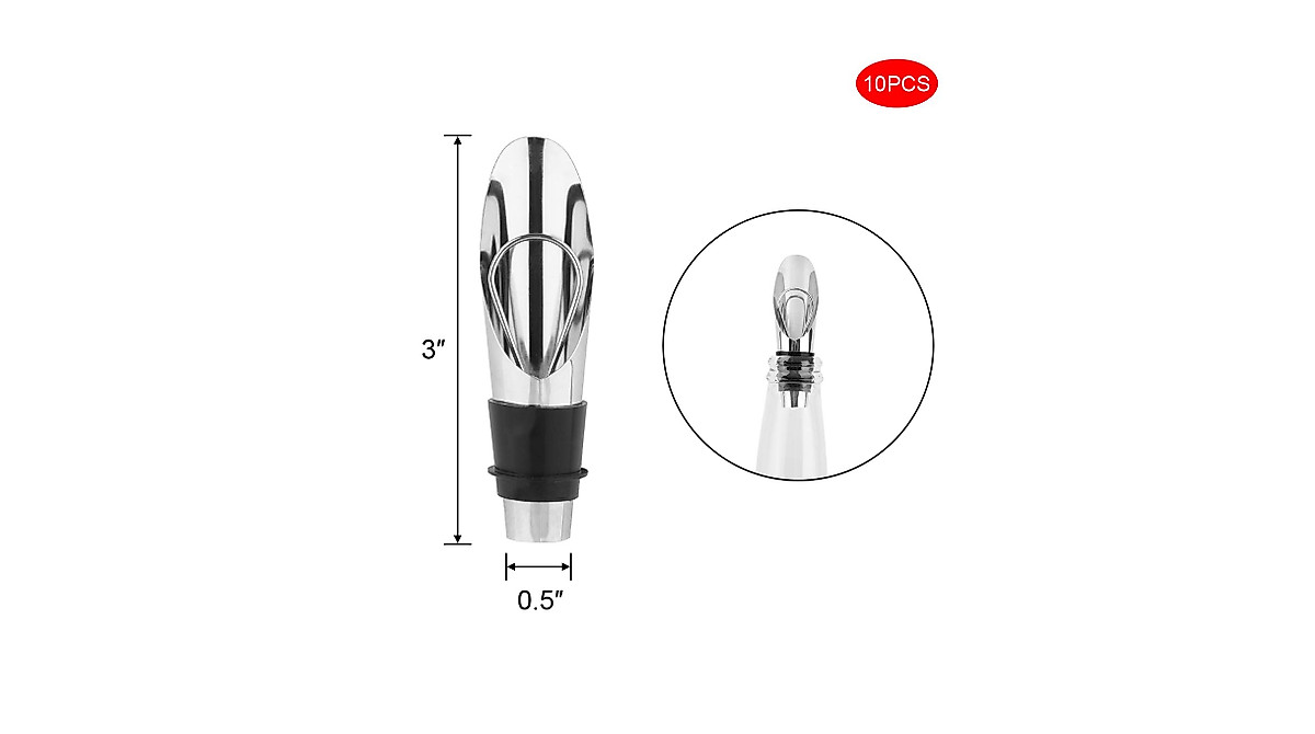 CM Wine Pourer & Stopper Set - 10 Pcs Stainless Steel