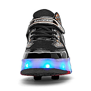 CEIEOE Kids Roller Skates Sneaker with 4 Wheels Colorful LED Sport Shoes Can Charge for Beginner Best Gift More Balanced