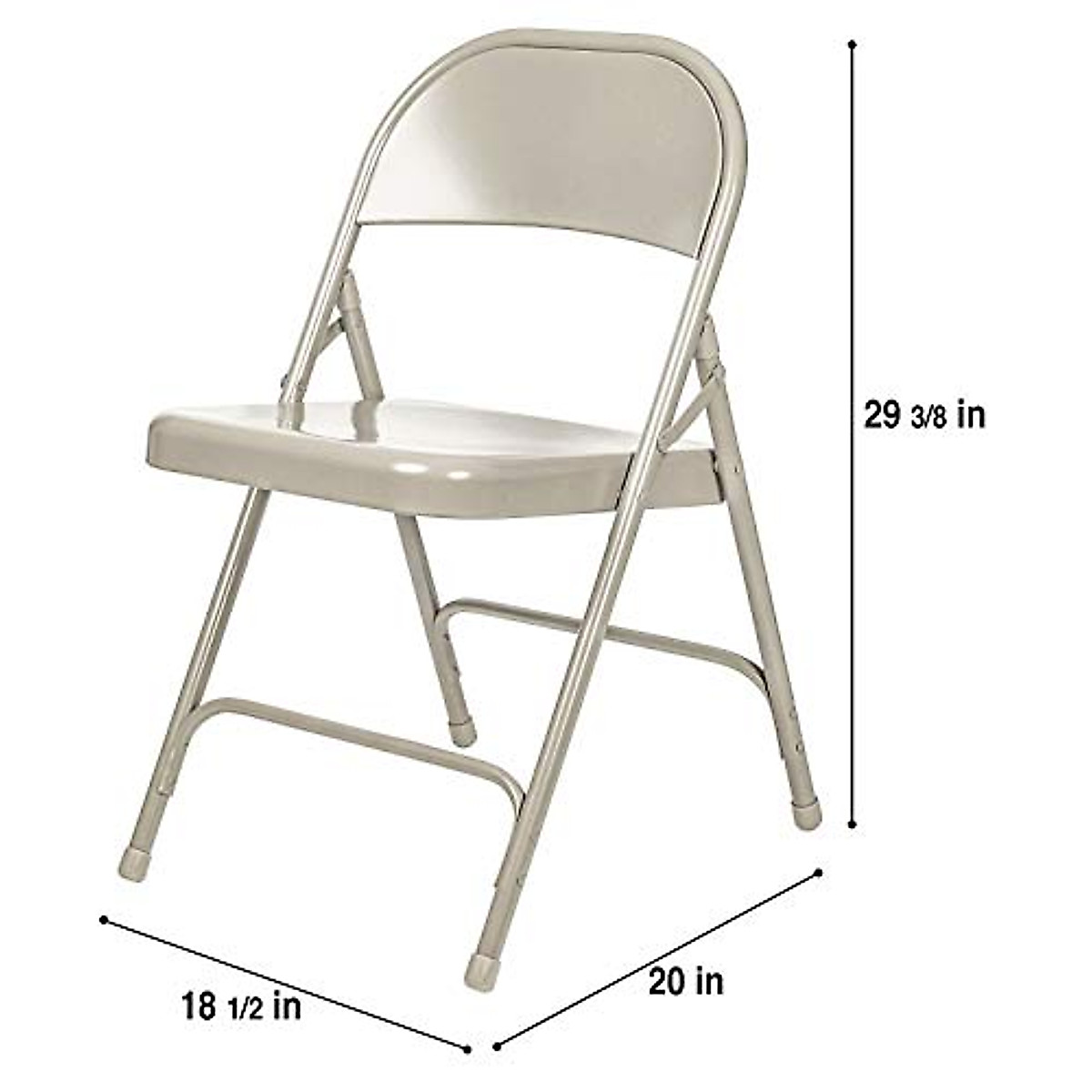 OEF Furnishings (4 Pack), Grey Heavy Duty Steel Folding Chair