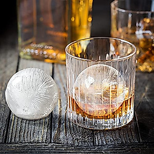 Ice Cube Trays 2 Pack, Morfone Silicone Round Ice Ball Molds& Square Large Ice Molds Combo with Lids, Funnel Design Easy-Release Reusable Ice Ball Maker for Whiskey, Cocktail, Bourbon, Homemade Drinks