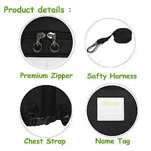 yodo Kids Insulated Toddler Backpack with Safety Harness Leash and Name Label - Playful Preschool Lunch Boxes Carry Bag, Panda