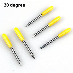15PCS Tungsten Steel Vinyl Cutter Knife Blades 30°/45°/60° Lettering Blade Cemented Carbide Blade for Mimaki CG-60 CG-130 Cutting Plotter (15 Blades:15x30)