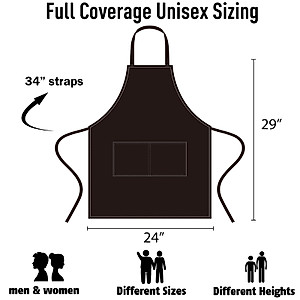 NOBONDO 12 Pack Bib Apron - Unisex Black Apron Bulk with 2 Roomy Pockets Machine Washable for Kitchen Crafting BBQ Drawing