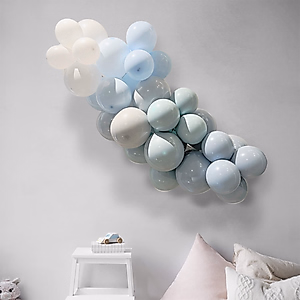 40pcs DIY Balloons Garland Kit Double Stuffed Balloon 5in 10in Dusty Blue Balloons Arch Kit Bridal Shower Wedding Birthday Decoration Boy Baby Shower Balloons Decorations (dusty blue)