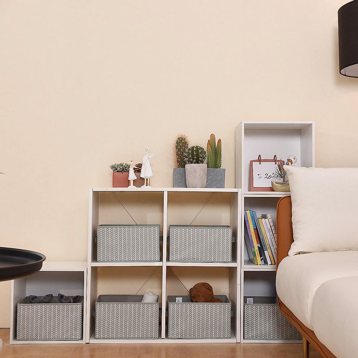 GRANNY SAYS Bundle of 3-Pack Shelf Storage Baskets & 1-Pack Closet Hanging Storage Shelves