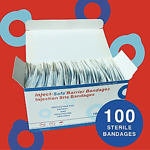 Inject-Safe Adhesive Barrier Strip, 1-3/8 Inch Diameter Film/Foam Round White Sterile, 8-6432700001-9 - Box of 100
