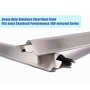 Uniflasy Grill Heat Plates Replacements for Charbroil Performance 463448021 463449021 463365021 5-Burner Grill 463351021 463352521 4Burner Gas Grill Stainless Steel Heat Shields Burner Covers 5Pack