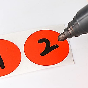 3000 Pcs 1" Round Color Coding Circle Dot Labels on 6 Rolls, 500 Count Each, Includes Bright Yellow Green Red Pink Orange Blue