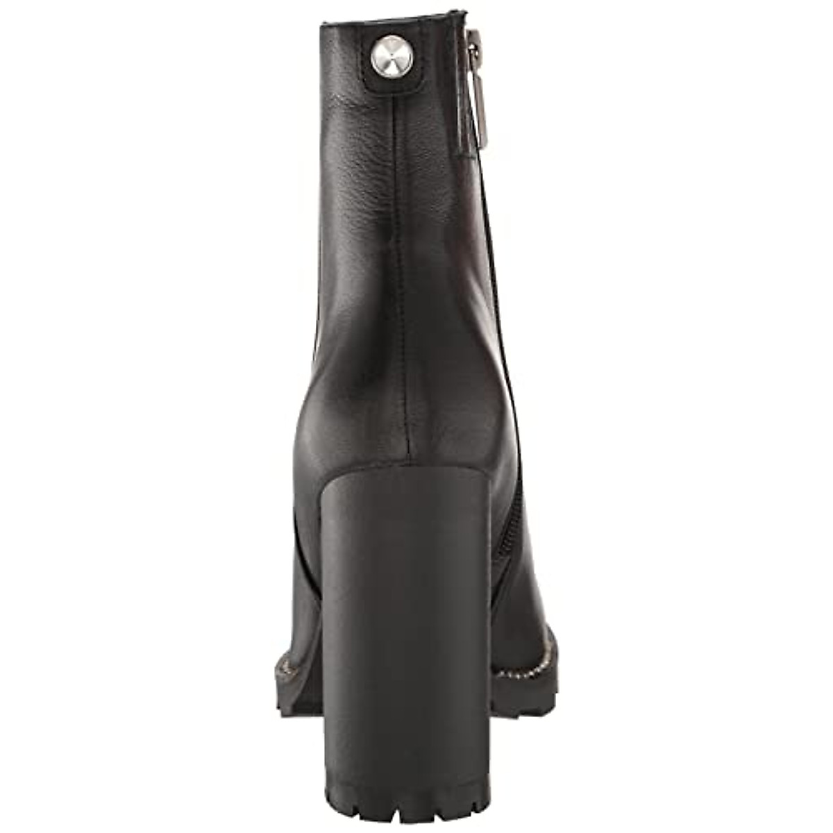 KARL LAGERFELD PARIS Women's Peppy Lug-Sole Zip-up Fashion Boot, Black, 8