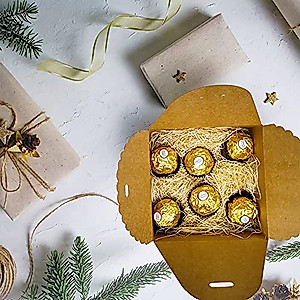 Yimi's Dream Small Gift Boxes, [10PCS] Recycled Paper Gift Box with Ribbons, 4.7" x 4.7" x 3.5" Inches Brown & White Small Boxes, Decorative Gift Boxes For Friends, Parents, Children, Birthday, Wedding, Party, Chocolate, Candy