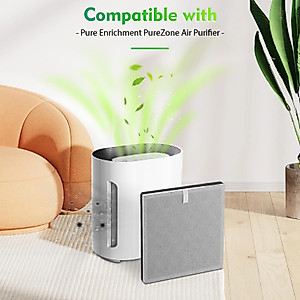 4 Pack PEAIRPLG 3-in-1 True HEPA Replacement Filter Compatible with Pure Enrichment Air Puri-Fier Filter Purezone Air Purifier Replacement Filter Fit for Pure Air Filter Replacement