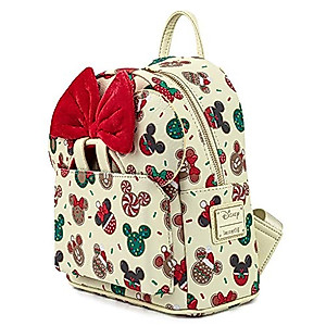 Loungefly Disney Christmas Mickey and Minnie Cookie Adult Womens Double Strap Shoulder Bag Purse with Ears Headband