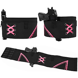 Conceal Carry Ankle Holster Gun Thigh Holster Leg for Women Sexy Hi'd'den Under Dress/Shorts Adjustable Ladies Pistol Holster Tactical for Weapons 380 Revolver Bag,Pink