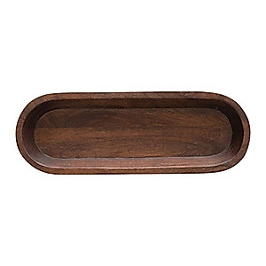 Bloomingville Mango Wood Footed Tray, Walnut Finish Bowl, Brown
