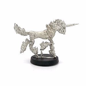 Stonehaven Miniatures Flaming Undead Unicorn Figure (for 28mm Scale Table Top War Games) - Made in USA
