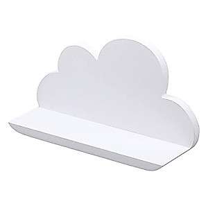 lieomo White Wooden Cloud Shelf Handmade for a Children’s Nursery Floating Shelf Design Shelving Baby Bedroom Decor Cloud Shelves Kids Room Wall Decor