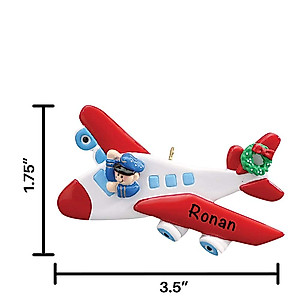 Fun Kids Personalized Christmas Ornaments 2023 - Fast & Free 24h Customization – Flying Airplane Pilot Christmas Decorations with Name - Comes Gift-Wrapped
