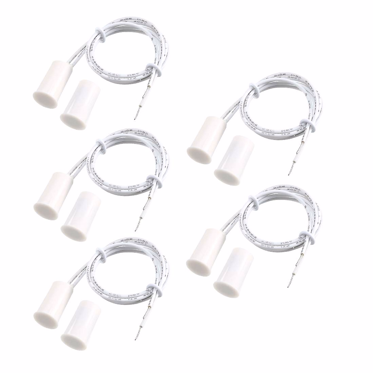 VictorsHome Magnetic Reed Switch RC-33 NC Recessed Wired Window Door Contact Sensor for Home Security and Burglar Alarm Systems 5 Pcs