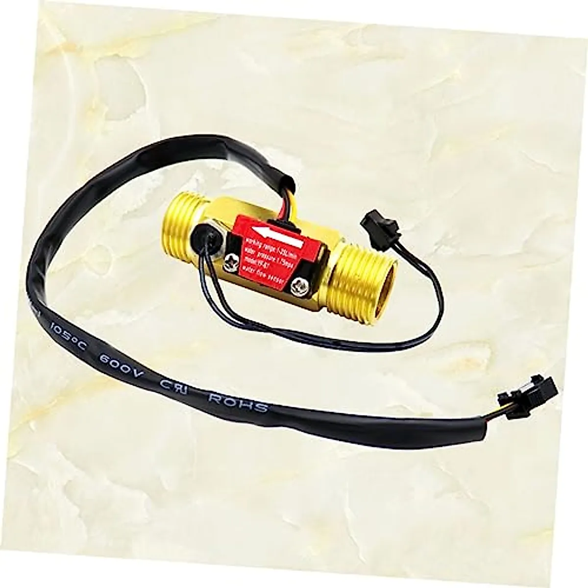 CATIEBYE 4 Water Purifiers Hall Sensor Meter Hall Effect Water Sensor Hall Effect Sensor Water Meter Water Hall Sensor Cfm Meter Water Hall Effect Meter Hall Flow Meter Golden