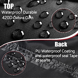 ClawsCover Outdoor Sectional Covers Waterproof,V-Shaped Patio Furniture Covers, Weatherproof Couch Covers for Sectional Sofa,Heavy Duty,Windproof and UV Resistant, 106"L/106"Lx34"Dx35.4"H